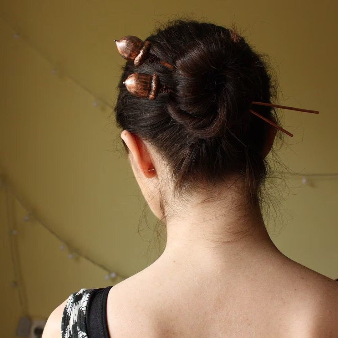 Nature Lover Hair Pin Stick, Messy Bunny Pin, Hair Fork, Hairstick, 7th ...