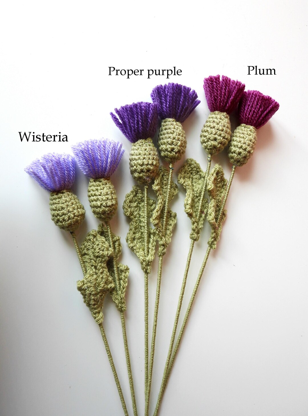Crochet Thistles, Purple Flowers, 6 Handmade Thistles - Etsy UK