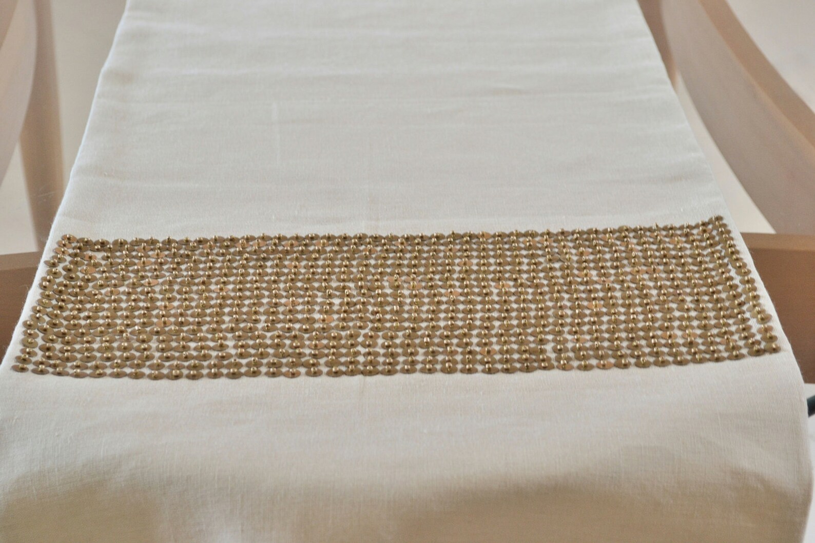 Champagne Beige Table Runner Linen Table Runners With Copper - Etsy