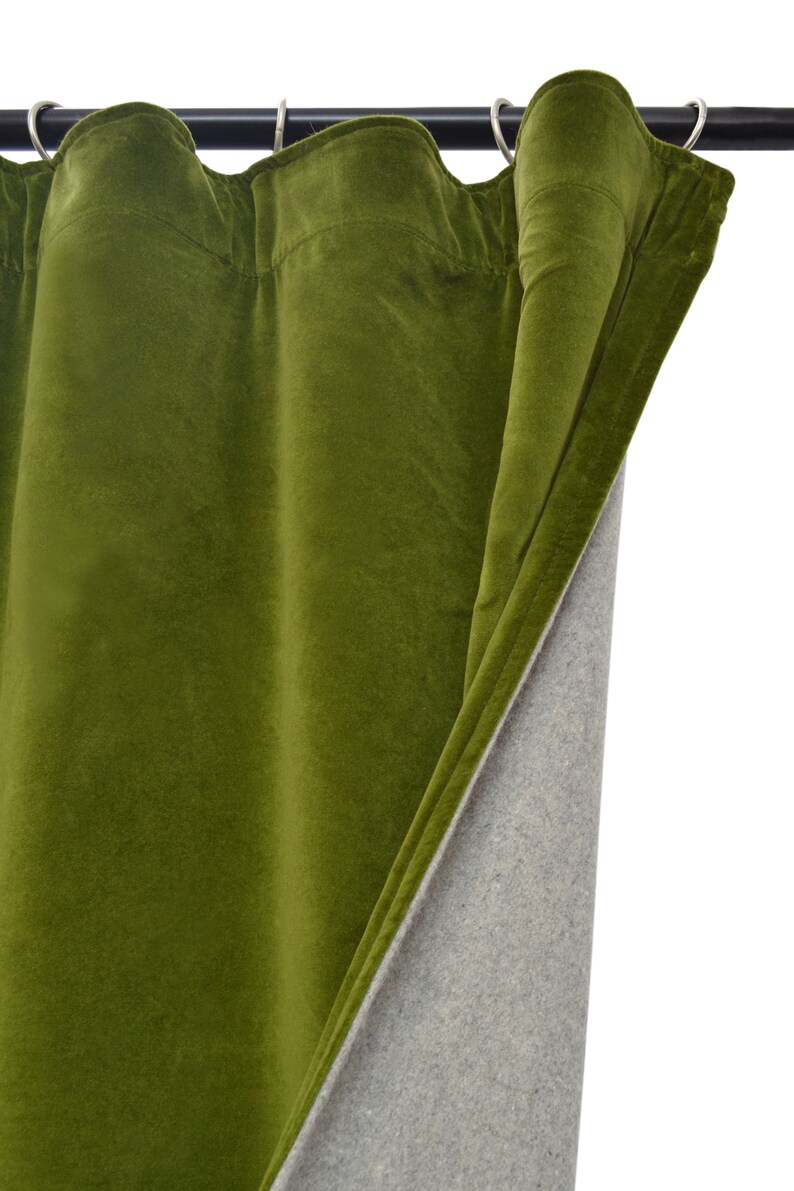 Velvet Curtain With Wool Felt Backing Velvet Thermal Drapes - Etsy