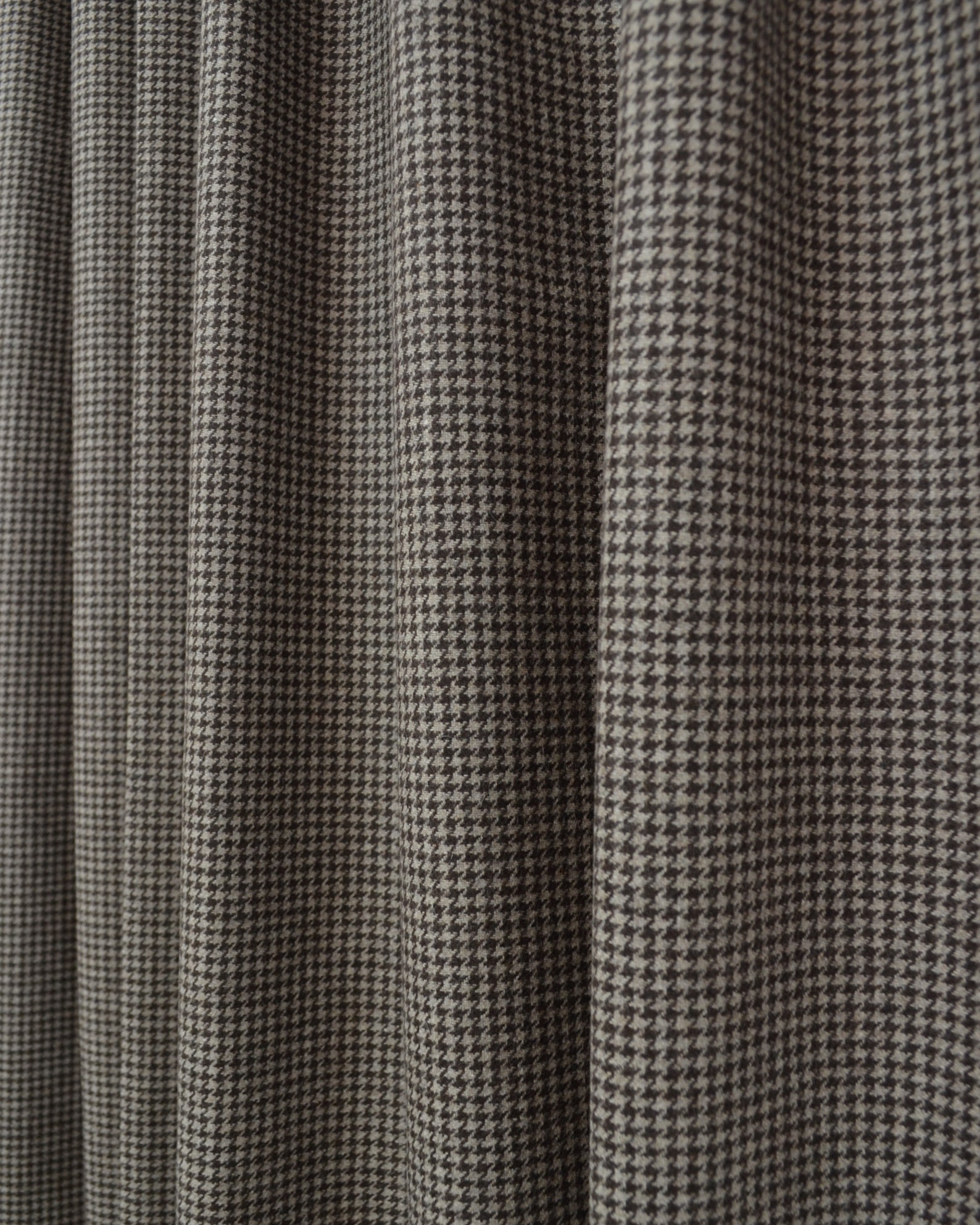 Brown Houndstooth Wool Curtain, Brown Beige Wool Curtain, Yarn Dyed ...