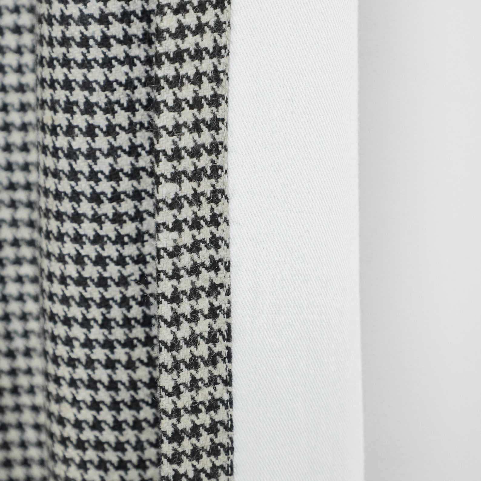 Brown Houndstooth Wool Curtain, Brown Beige Wool Curtain, Yarn Dyed ...