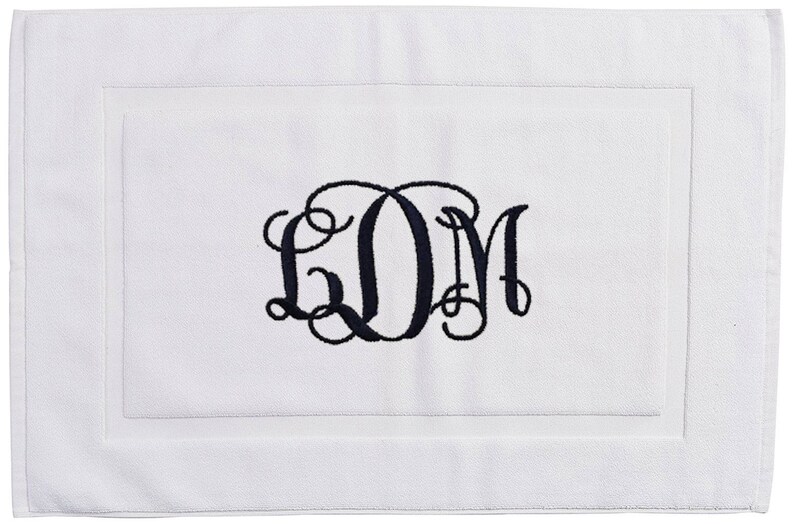 Monogrammed Bathmat Monogram Bath Mat Personalized Bathroom - Etsy