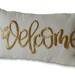Welcome Pillow, Guest Room Pillow, Party Decor Pillow, Ivory Linen ...
