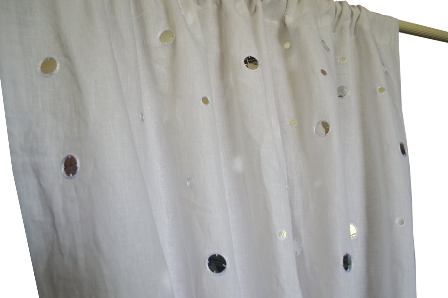 Linen Window Curtains, Mirror Embroidery Curtains, Window Treatment ...
