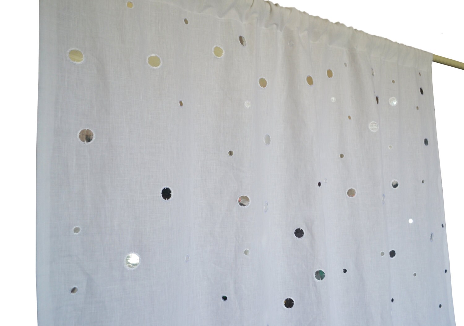 Linen Window Curtains, Mirror Embroidery Curtains, Window Treatment ...