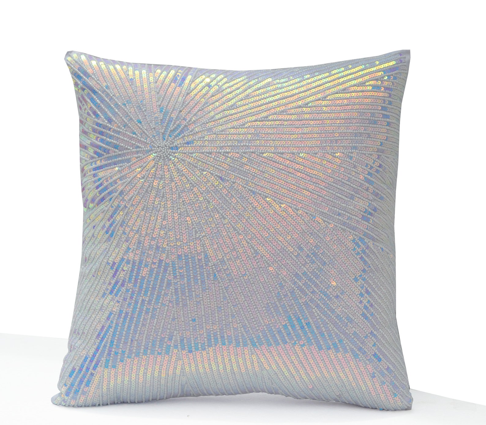 Sequin Pillow Liquid Metal Pillow Sparkling Pillow White - Etsy