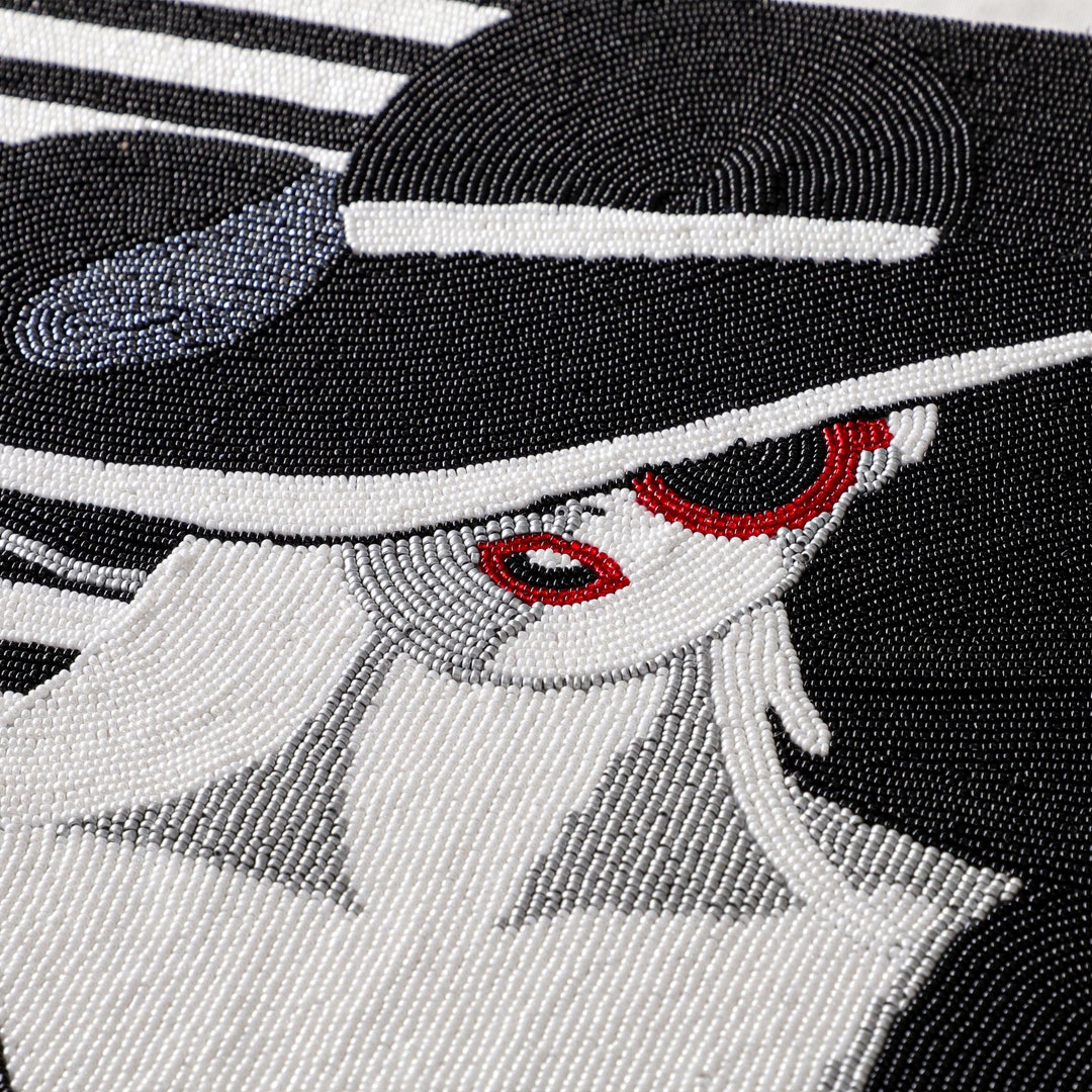 Beaded Black and White Lady Wall Art, Modern Woman Wall Art, Pop Art ...