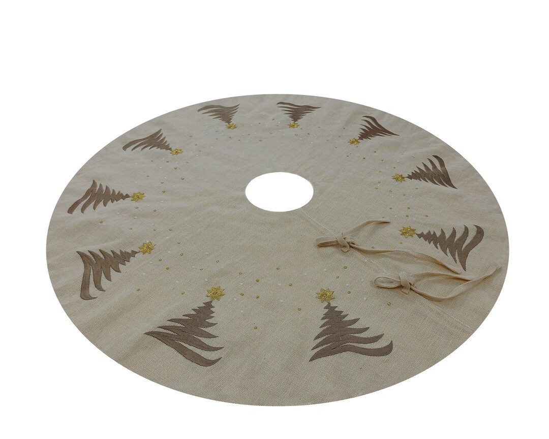 Christmas Tree Skirt, White Tree Skirt, Burlap Tree Skirt, White ...