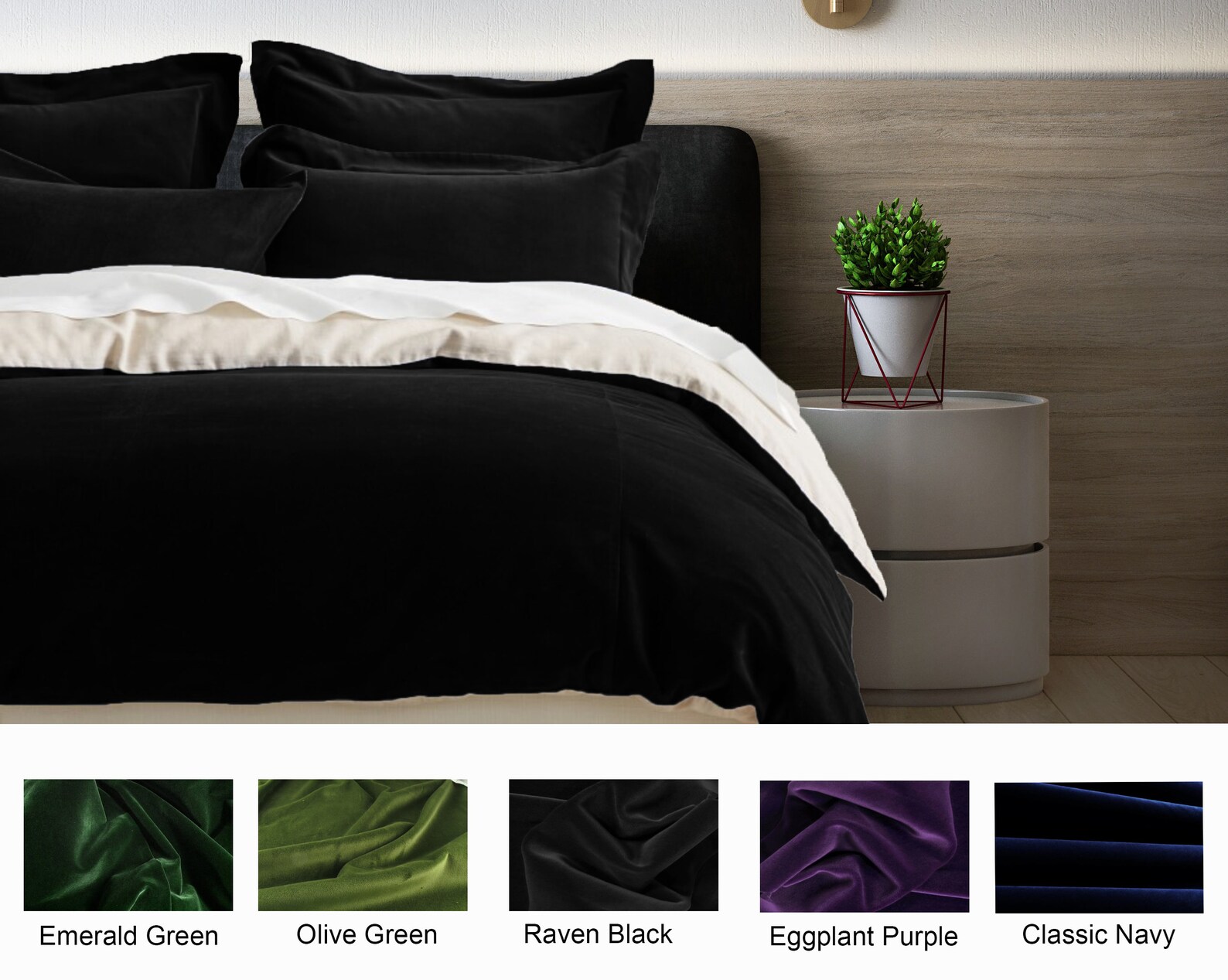 Cotton Velvet Duvet Cover Set Navy Blue Cotton Velvet - Etsy