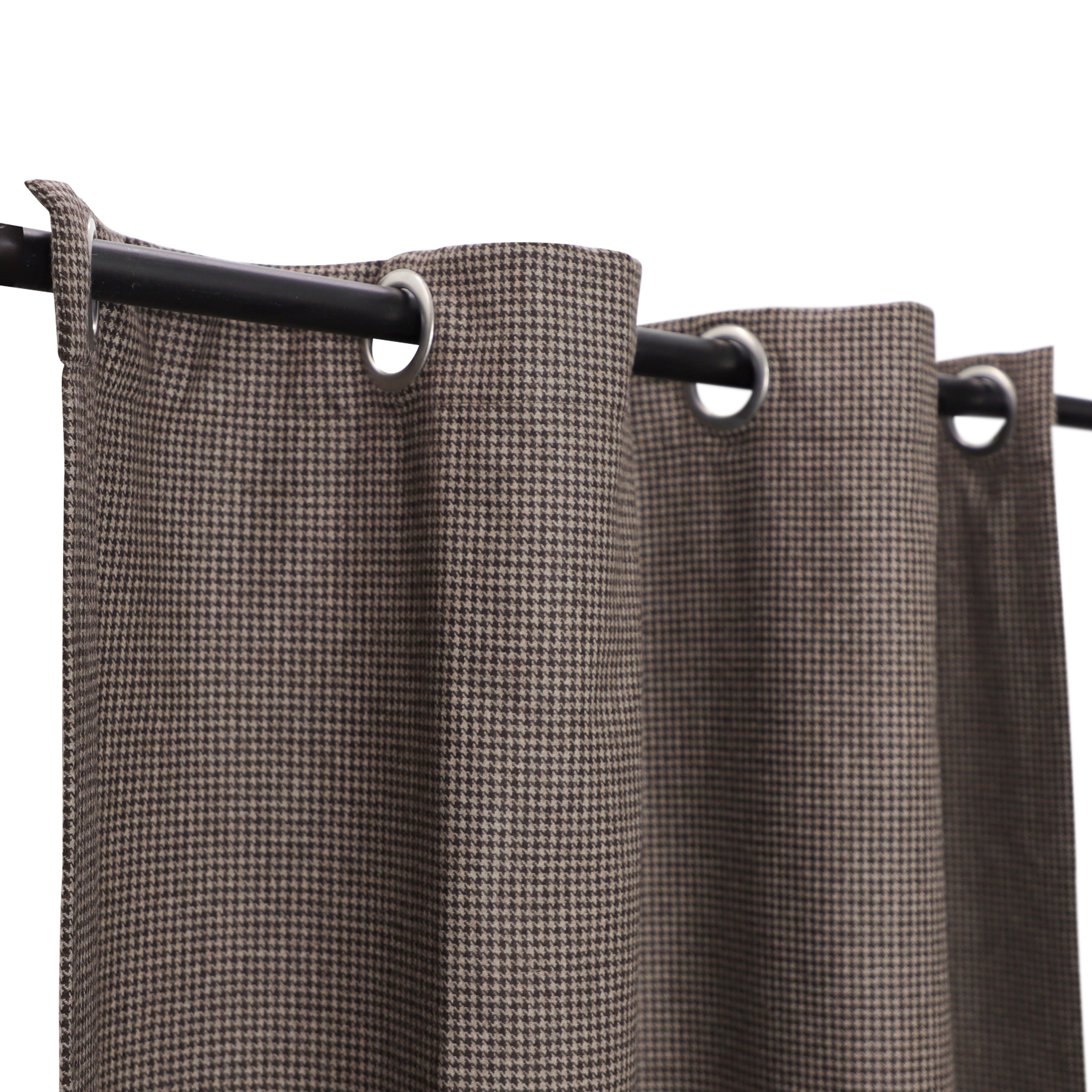 Brown Houndstooth Wool Curtain, Brown Beige Wool Curtain, Yarn Dyed ...