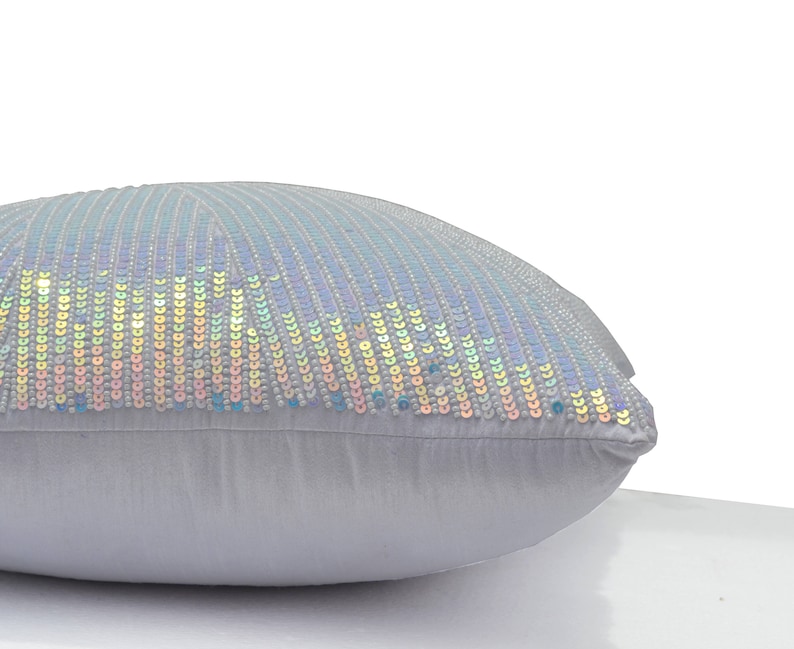 Sequin Pillow Liquid Metal Pillow Sparkling Pillow White - Etsy