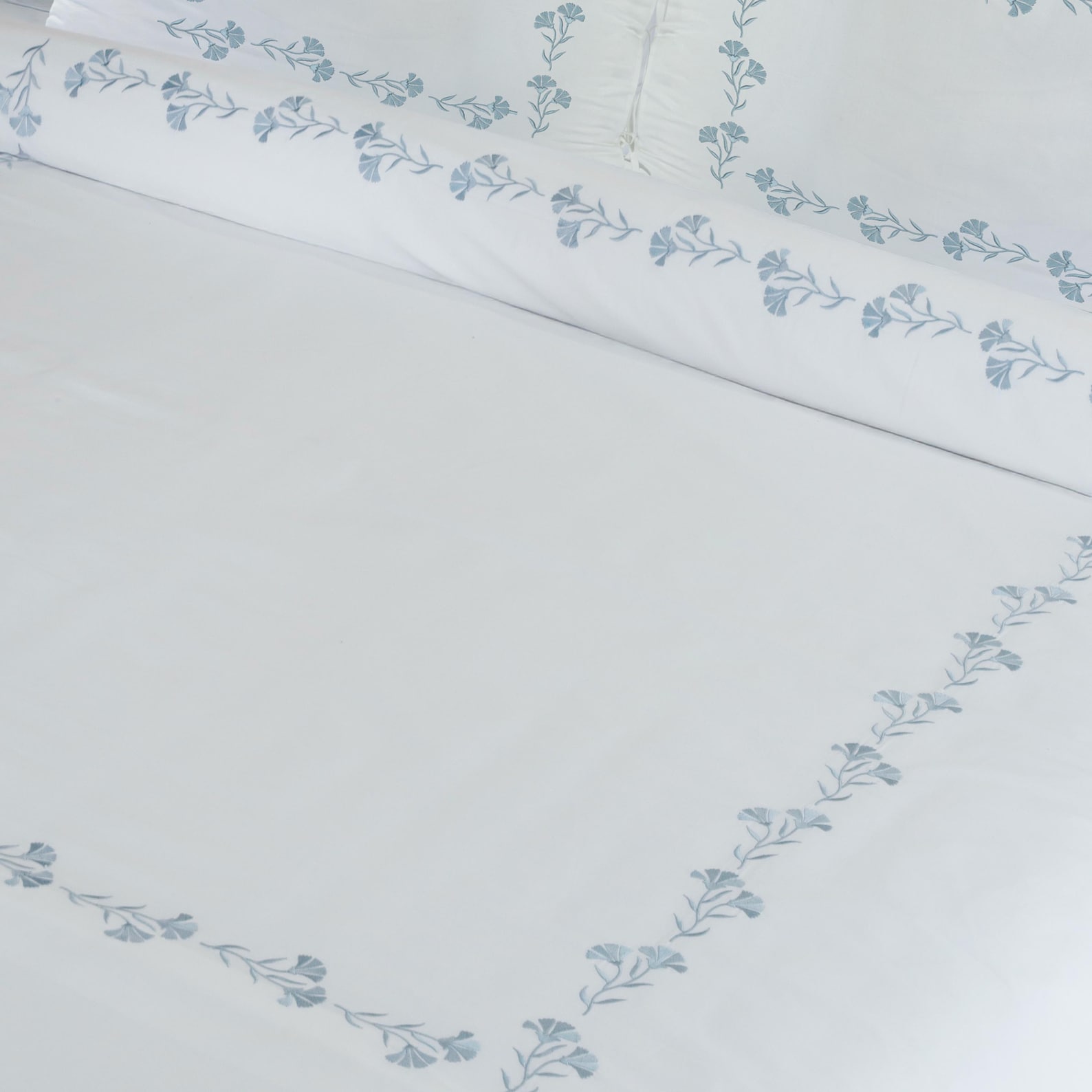 Embroidered Floral Duvet Cover Set, 400TC 100% Cotton Bedding, US UK AU ...