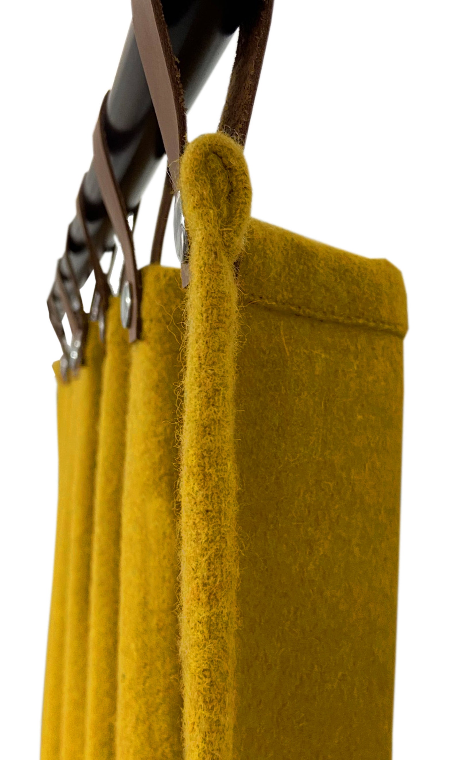 Mustard Leather Tab Curtains Custom Made Wool Felt Curtains - Etsy