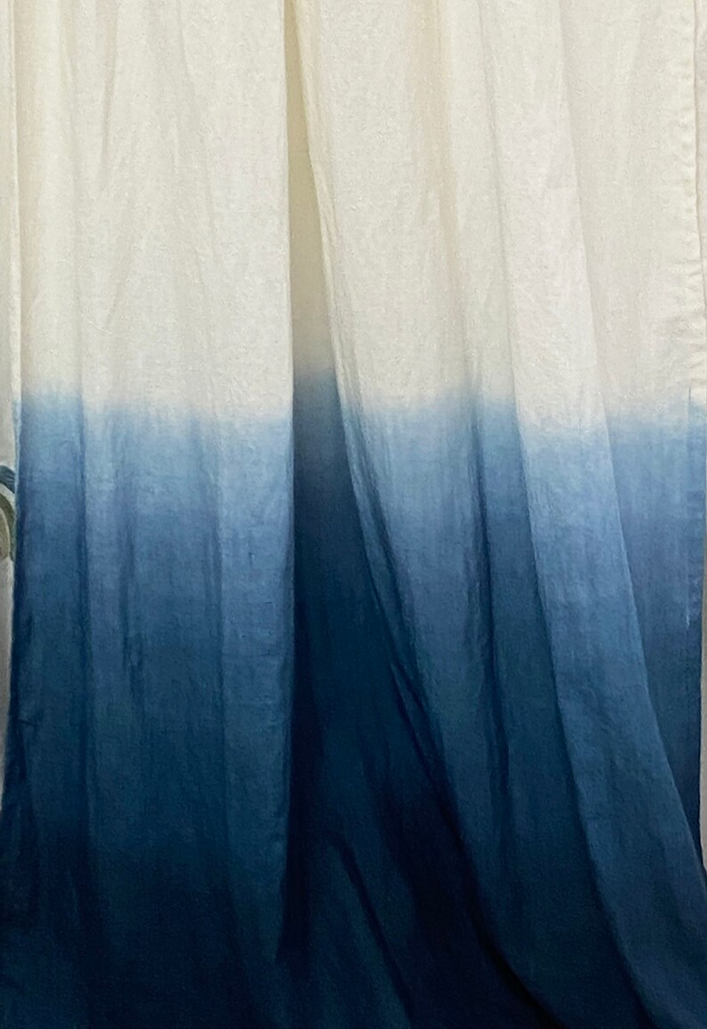 Blue Ombre Linen Curtain Handmade Linen Curtain Indigo Ombré - Etsy
