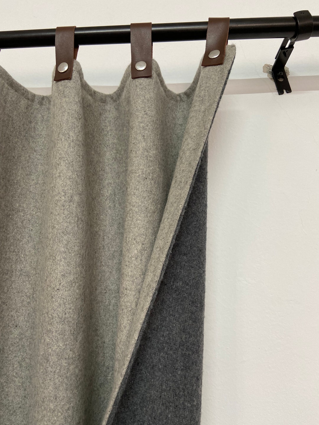 Two-tone Double Layer Wool Curtains | 99% Blackout Curtains | Thermal ...
