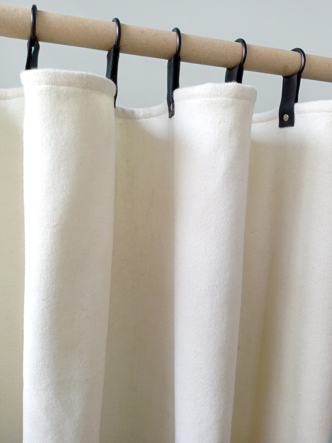 Ivory Wool Felt Curtain Draft Blocking Curtains Curtains for | Etsy