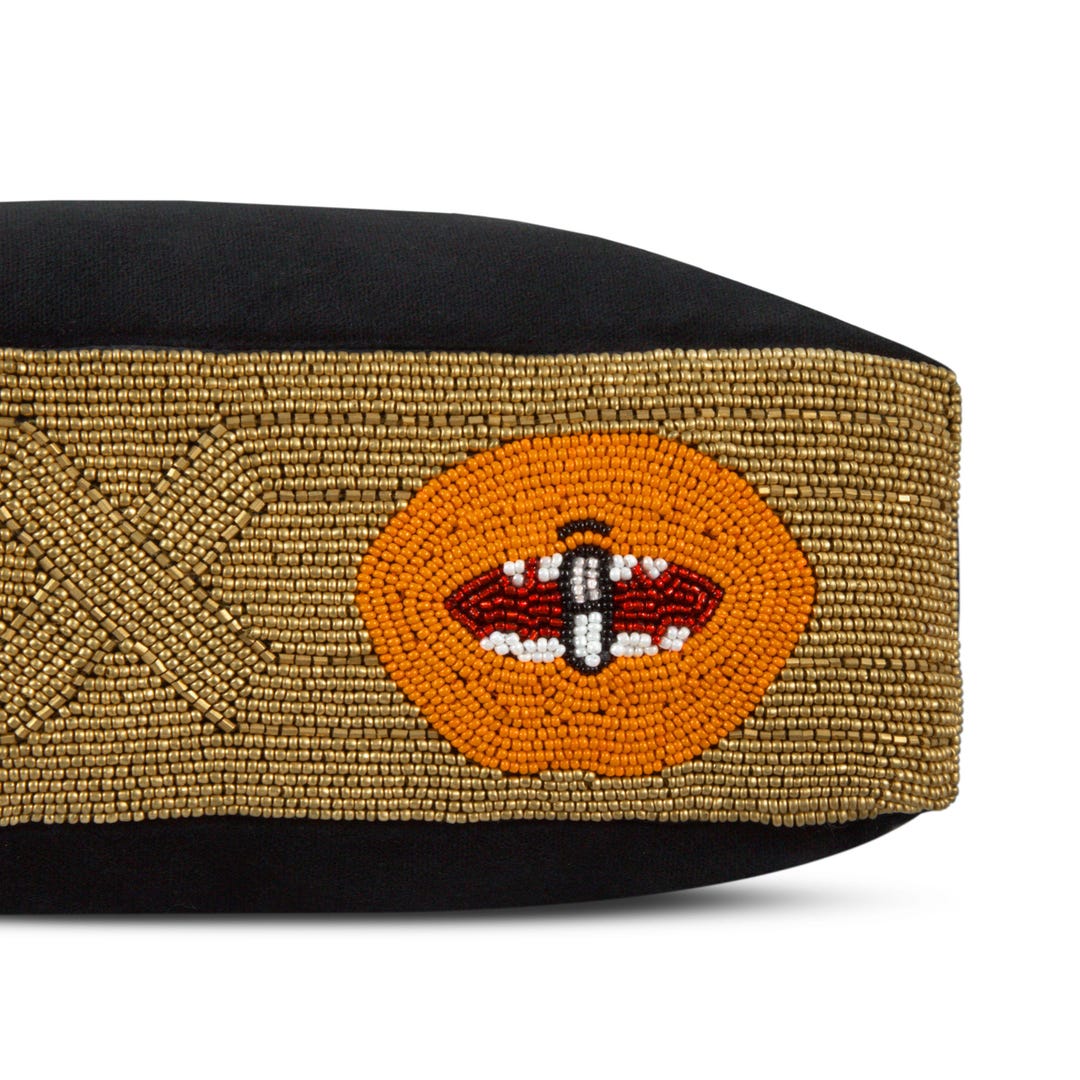Velvet Box Edge Pillow With Pop Art Beaded Trim, Custom Made Pillow ...