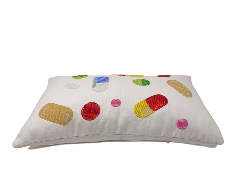 Chill Pill Pillow, Pop Art Lumbar Pillow, Pill Art Throw Pillow, Trendy ...