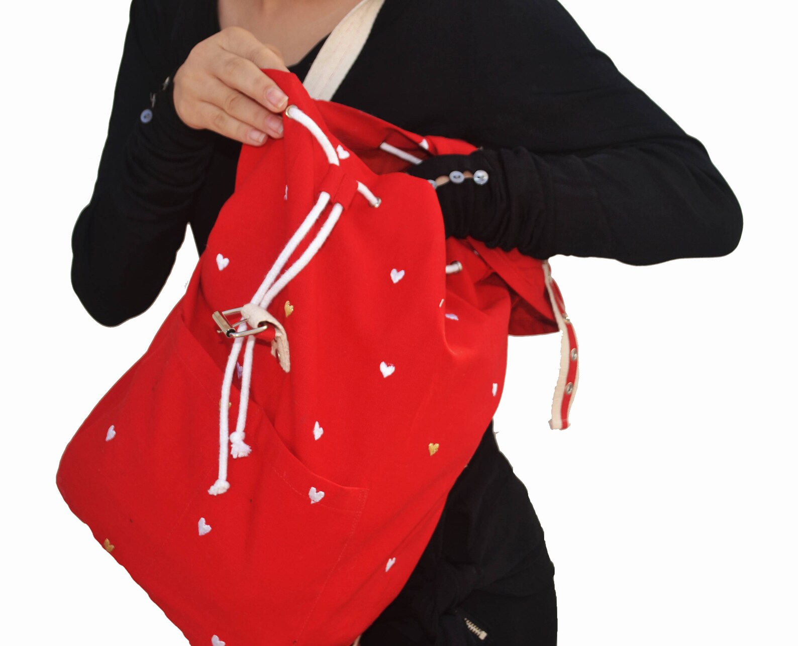 Red Backpack Embroidered Bag for Girls Women's Satchel | Etsy