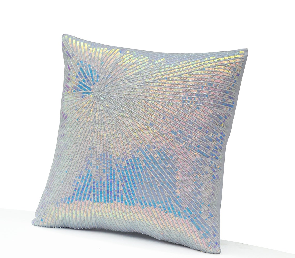 Sequin Pillow Liquid Metal Pillow Sparkling Pillow White - Etsy