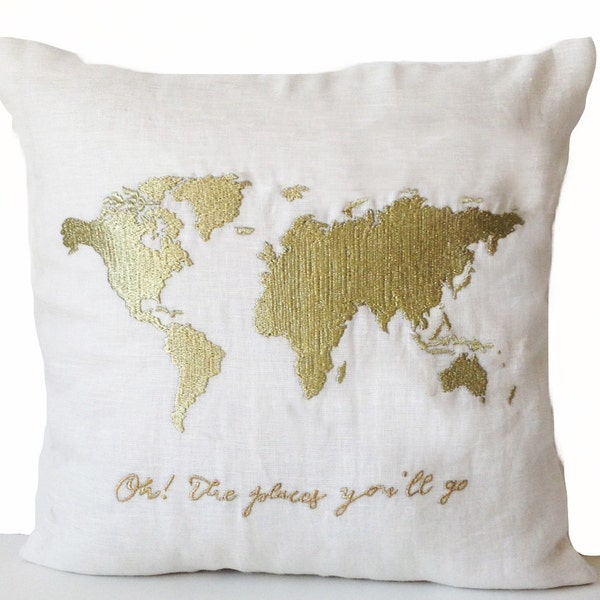 World Map Pillow - Etsy