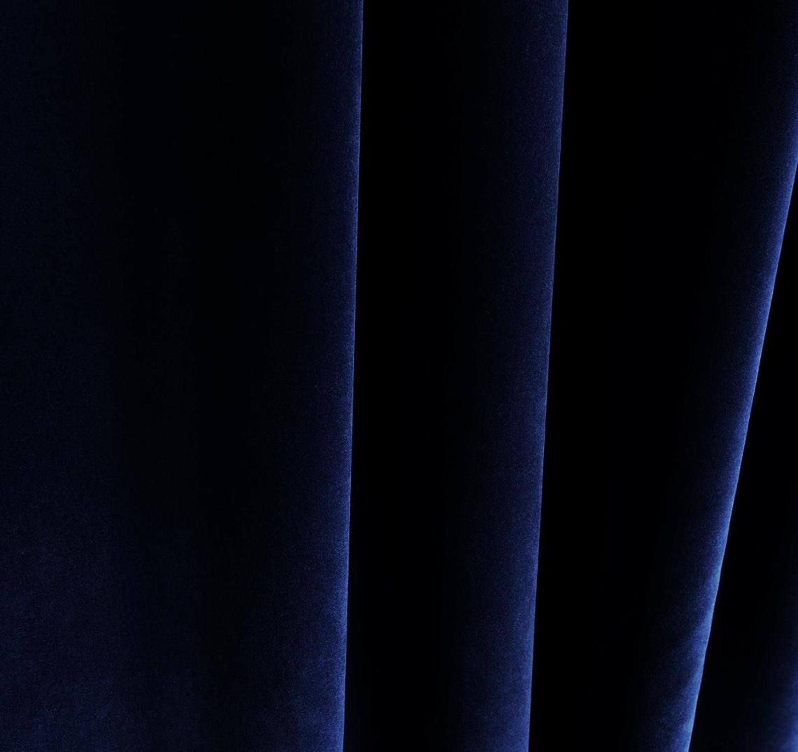 Navy Blue Cotton Velvet Curtain, Custom Velvet Drape, Rod Pocket ...
