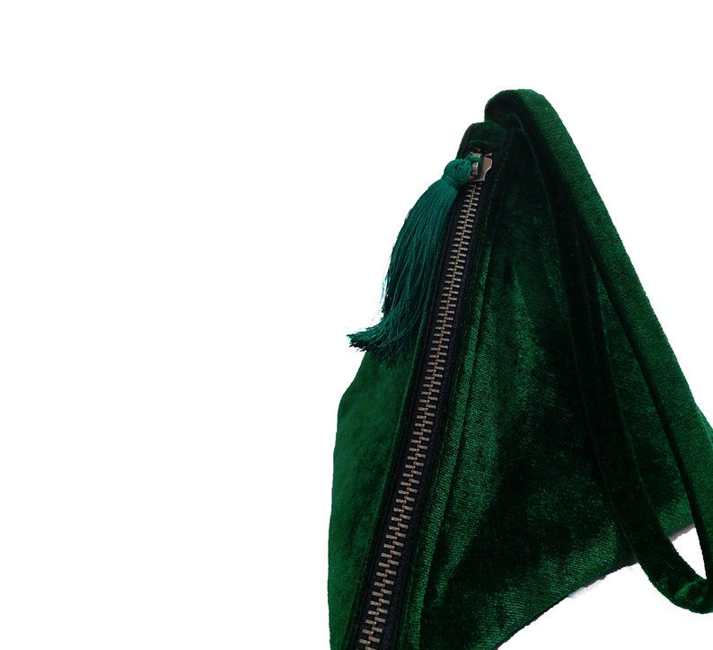 Emerald Green Velvet Purse Pyramid Purse Triangle - Etsy