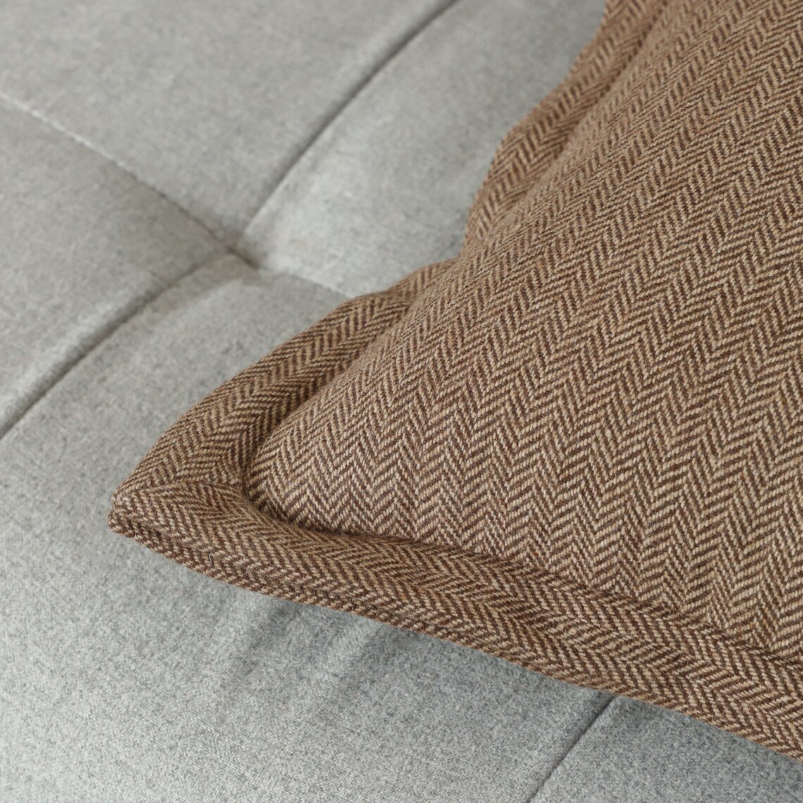 Double Flange Wool Pillow Cover, Split Flange Pillow Case, Square ...