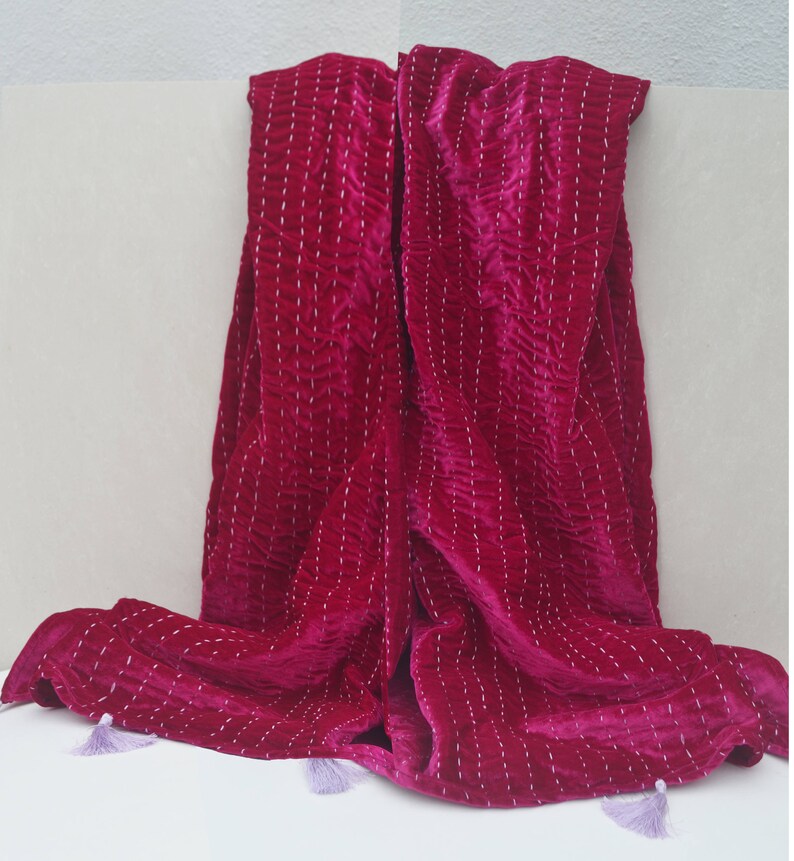 Fuchsia Throw Blanket Velvet Throw Blanket Pick Stitch - Etsy