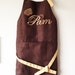 Monogram Burlap Full Aprons Women's Apron Beige Pink - Etsy