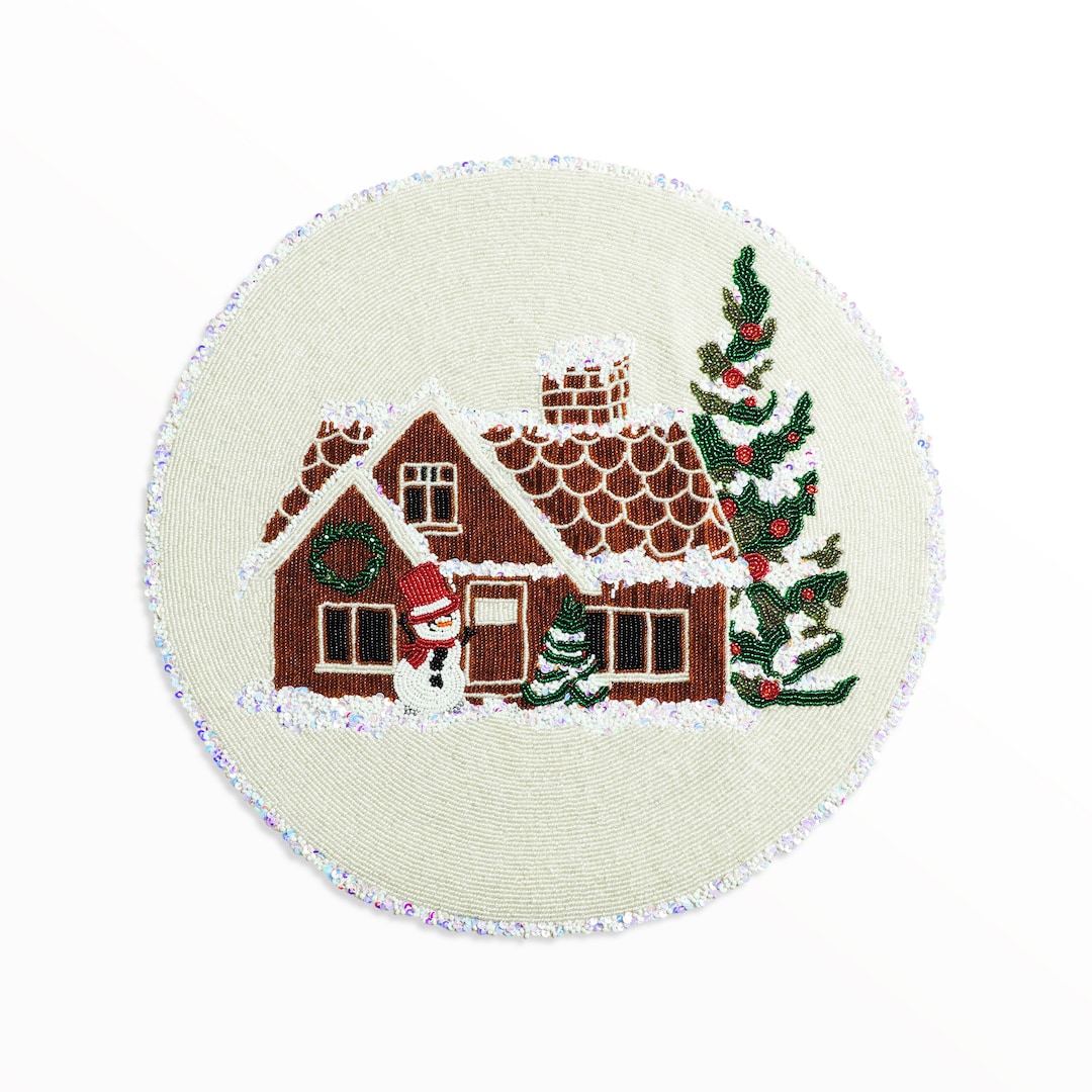 Gingerbread House Placemats, Beaded Placemats, Christmas Placemats ...