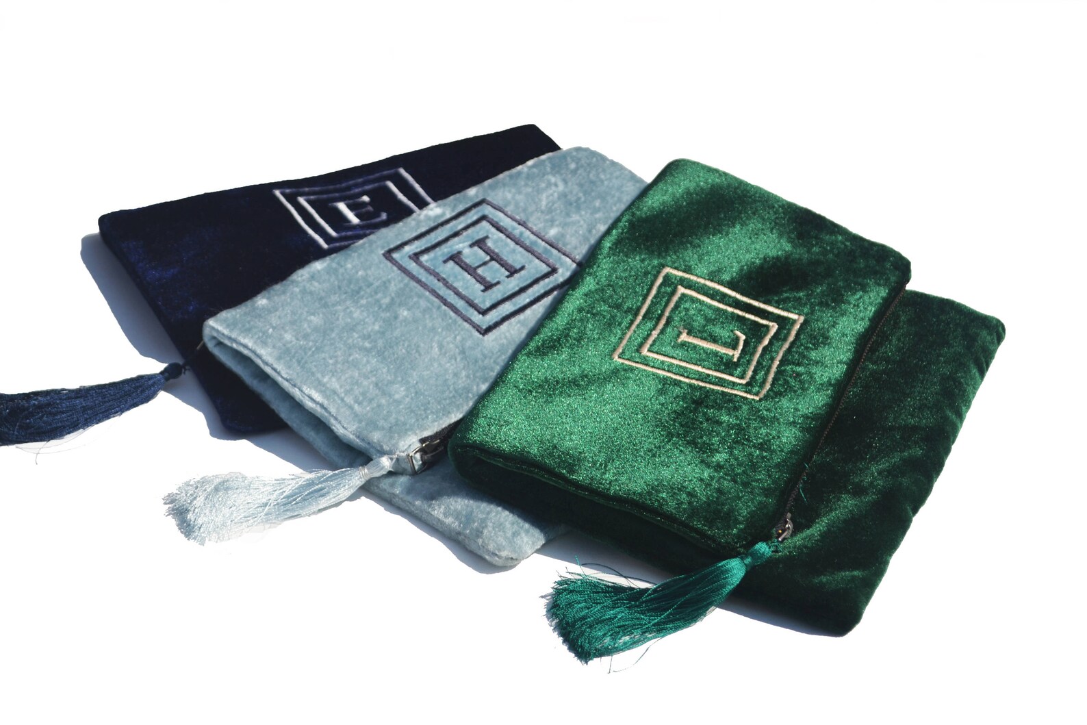 Emerald Green Fold Over Pouch Monogram Fold Over Bag | Etsy