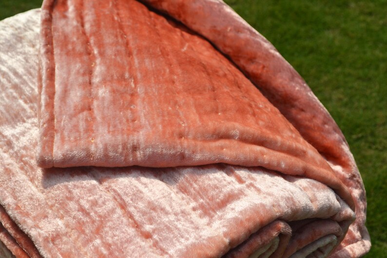 Gray Ombre Velvet Quilt Gray Throw Blanket Gray Queen Quilt | Etsy