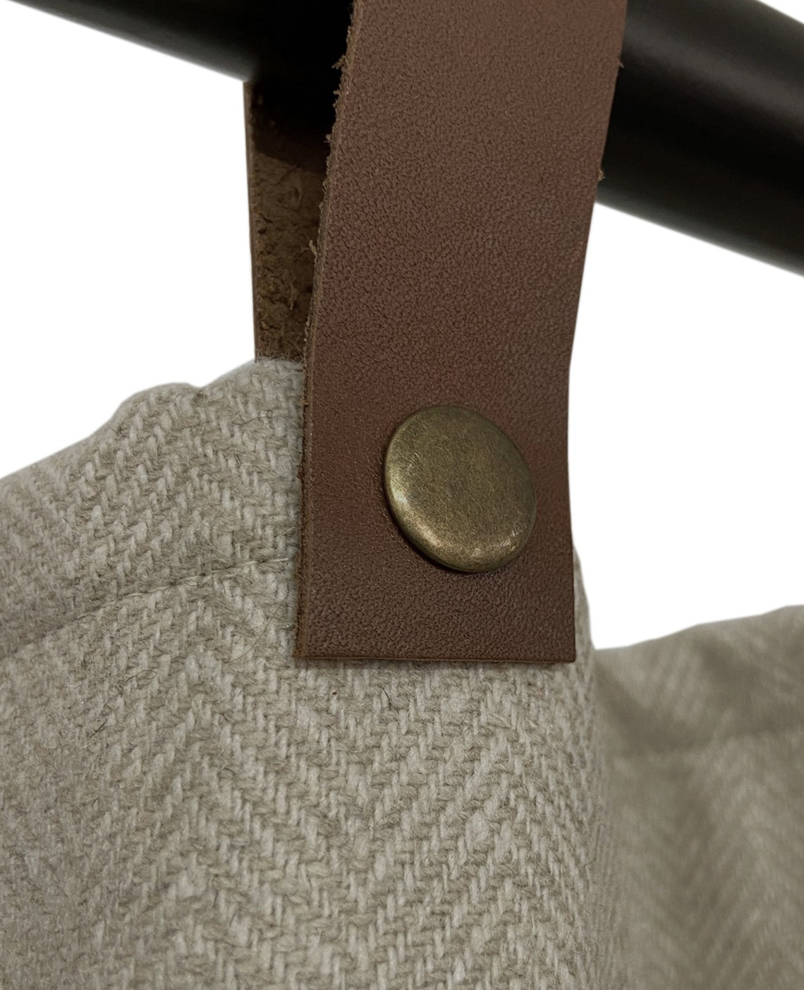 Herringbone Wool Curtains With Brass Snap Buttons Custom Made - Etsy