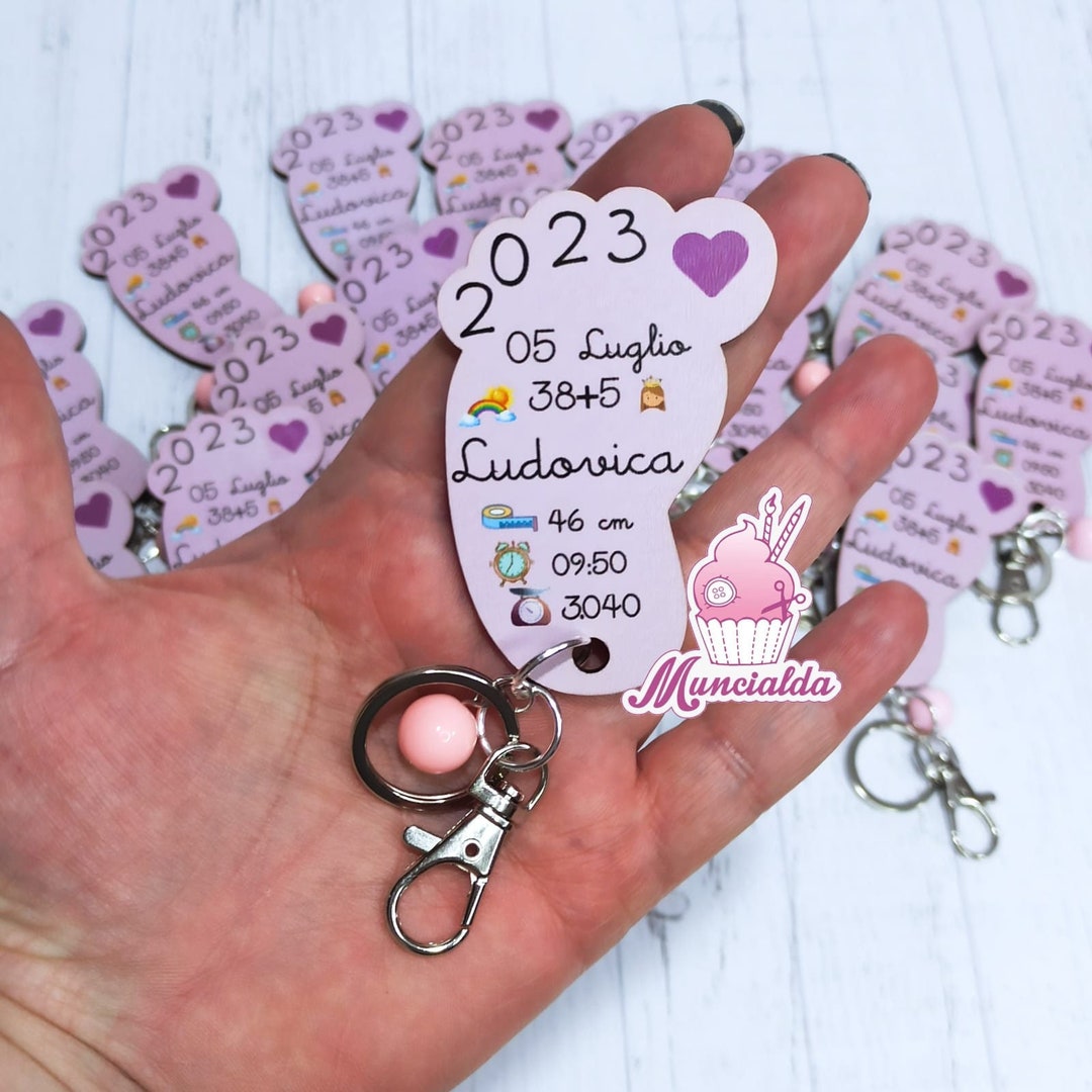 Baby Foot Key Ring, Birth Favor, Favor Foot, Wooden Key Ring, Wooden ...