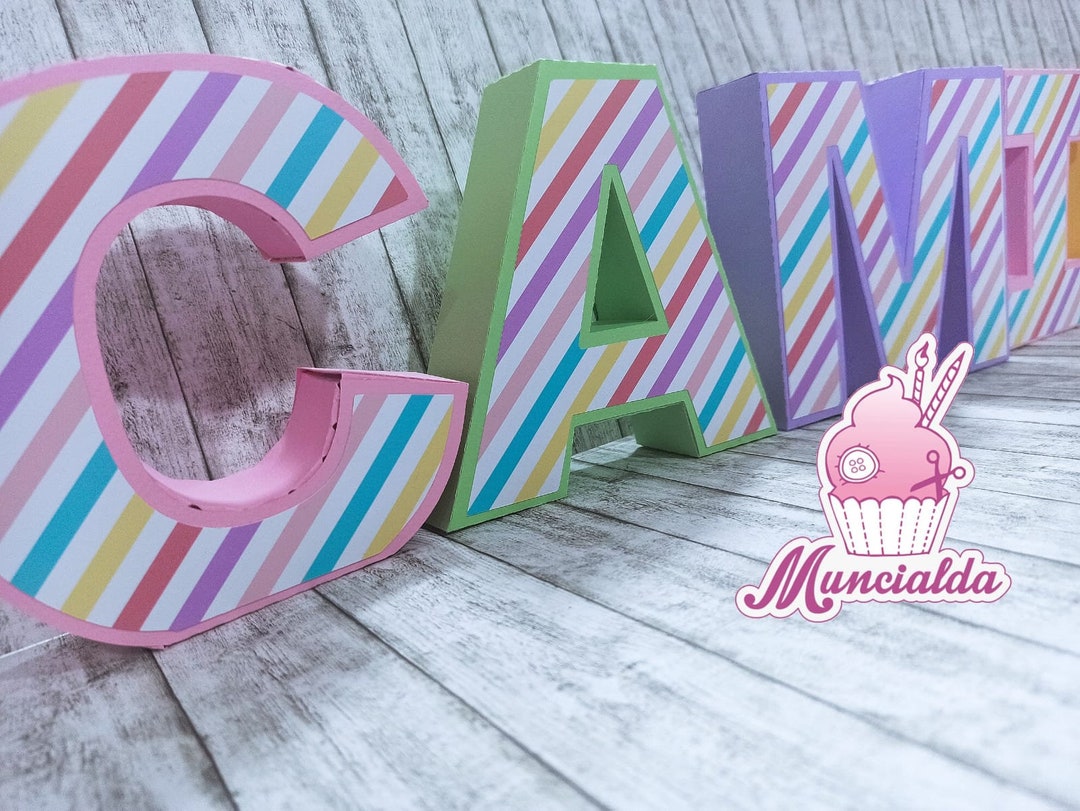 3D Letters, 3D Name, Name in Cardboard, 3D Letter, Decorative Boxes, 3D ...
