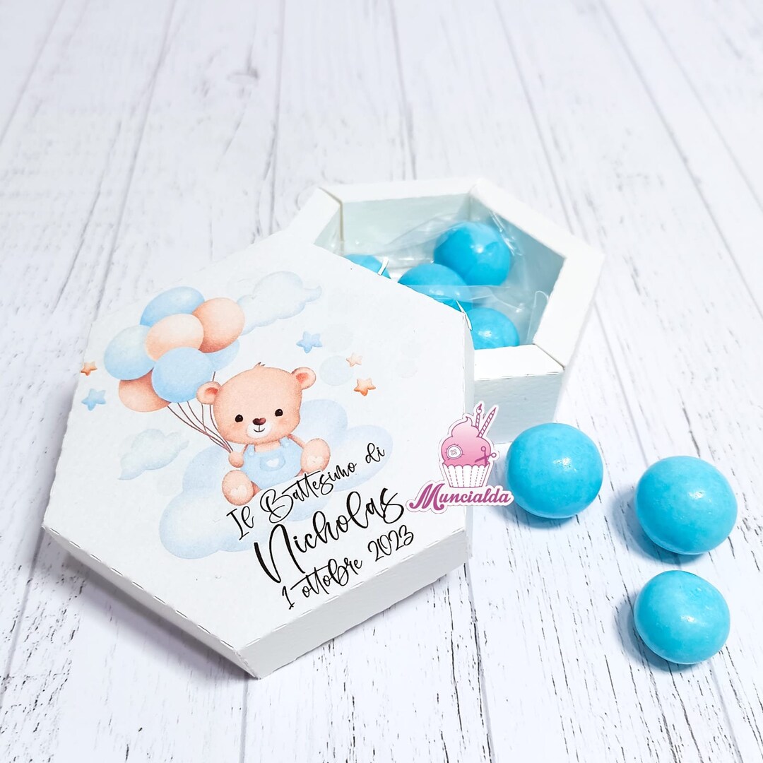 Baptism Confetti Boxes, Confetti Boxes, Baptism Favors, Teddy Bear ...