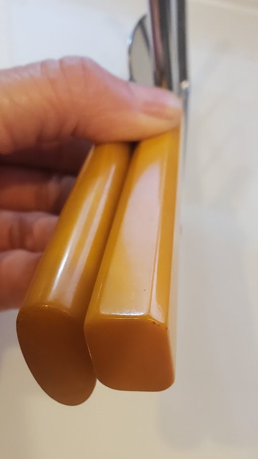 Vintage Butterscotch Bakelite Set Cheese Knife Mini Pie Cake Server and ...