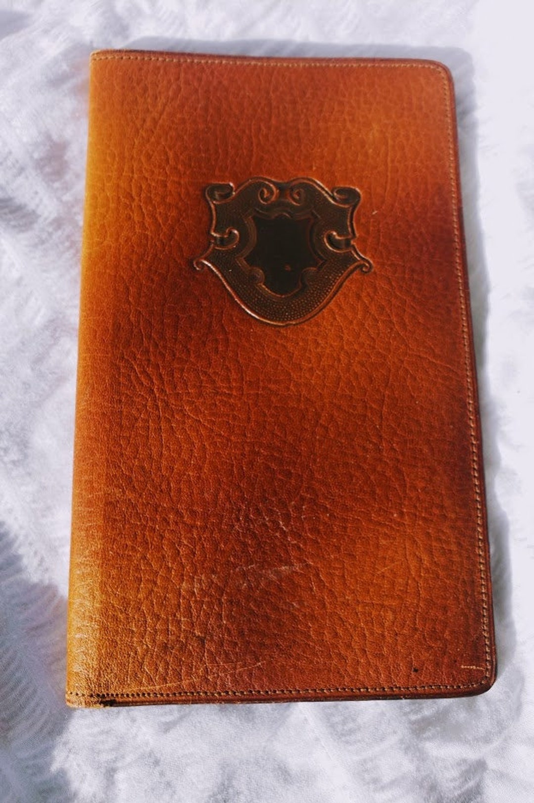Vintage Coat Pocket Wallet 1940's Embossed Tooled Leather - Etsy