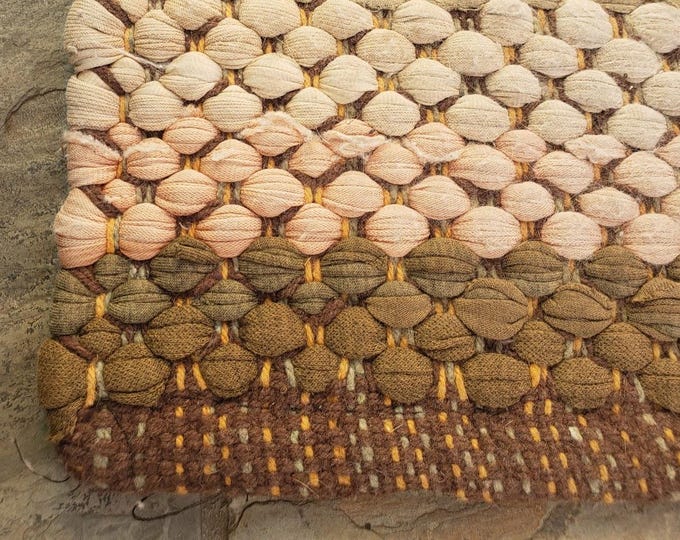 Vintage Handmade Woven Rag Rug: Striped Accent Rug 29" X 19.5" - Etsy