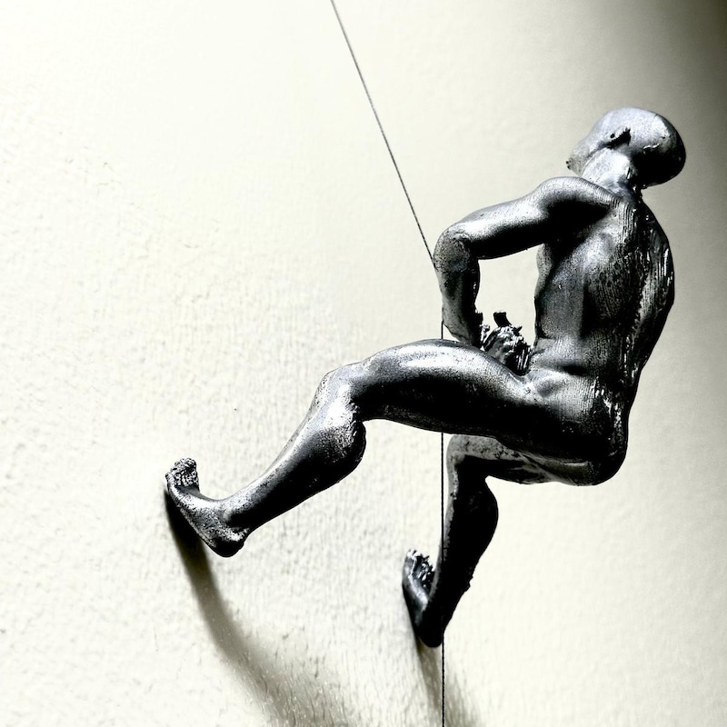 Climbing Man Wall Sculpture - Etsy