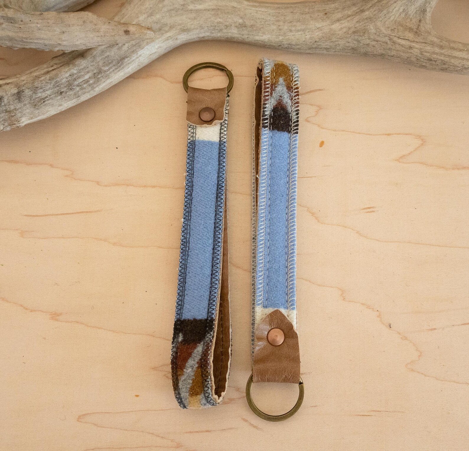 Southwestern Wool & Leather Key Fob Wristlet: Purse Organizer, Back-to ...