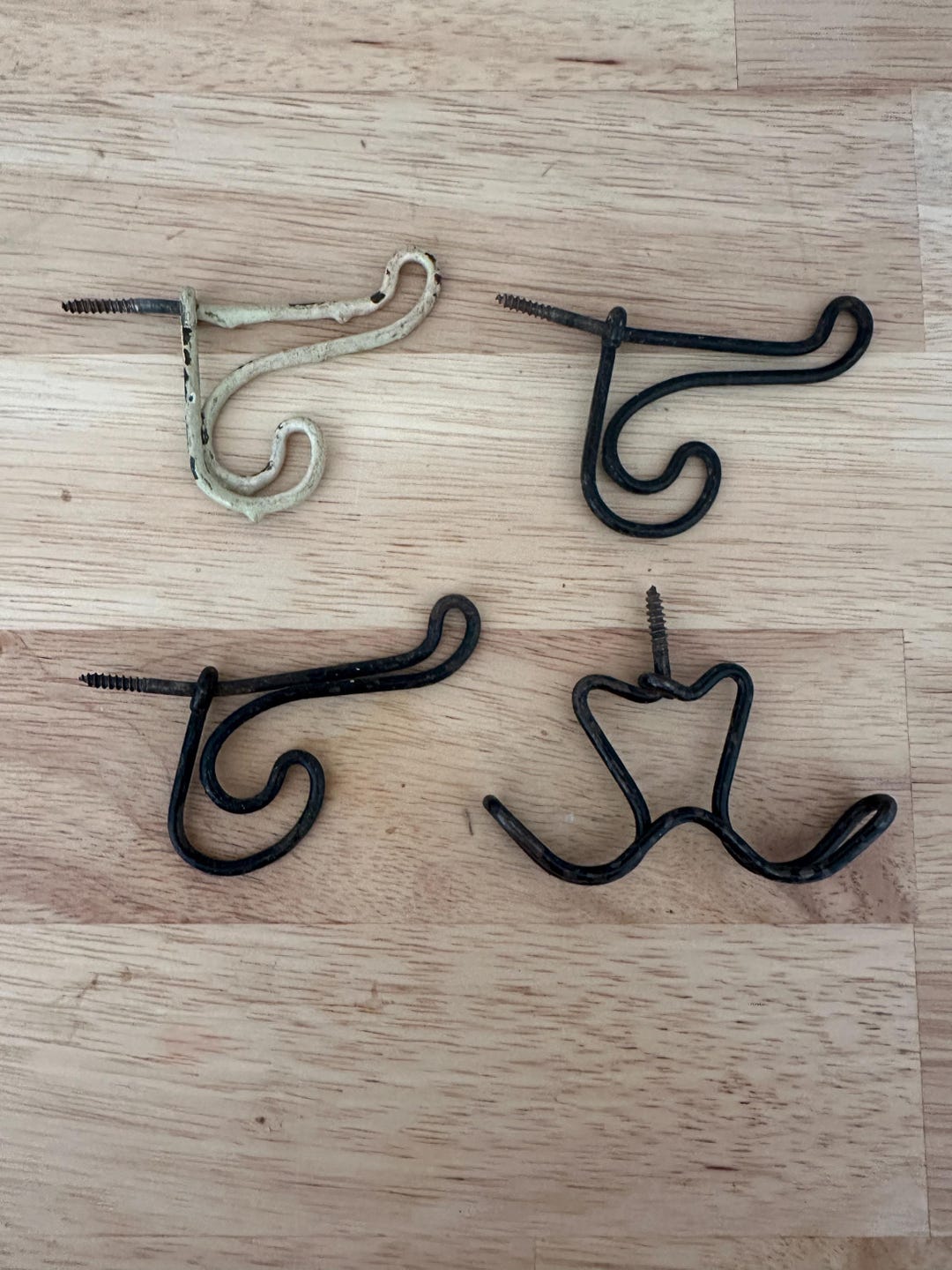 Vintage Metal Wire Coat Hooks Set: Screw-in Locker Hangers - Etsy