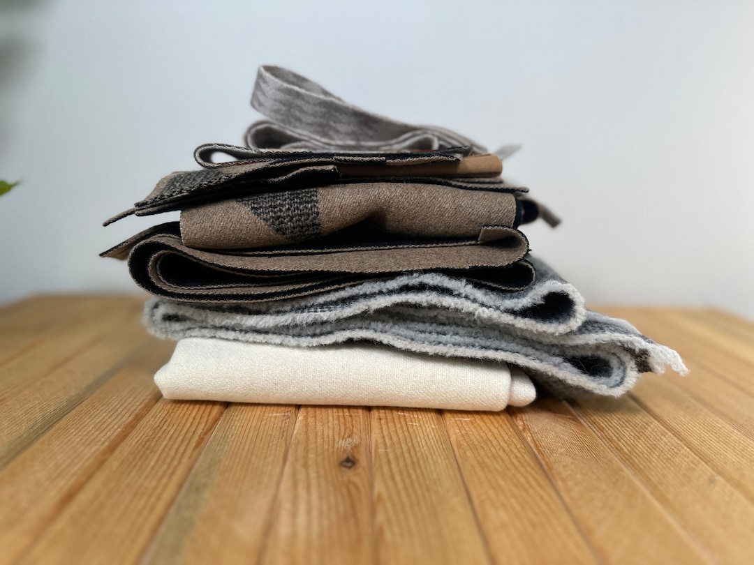 Pendleton Wool Variety Fabric Remnants, One Pound of Wool Fabric Scrap ...