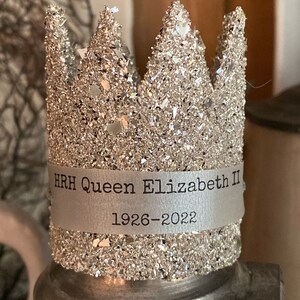 Silver German Glass Glitter Mini Crown, HRH Queen Elizabeth Mini Crown ...