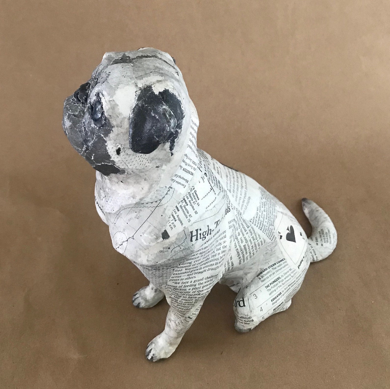 Pug #3, Unique Whimsical Paper Mache Dog Sculpture - Etsy