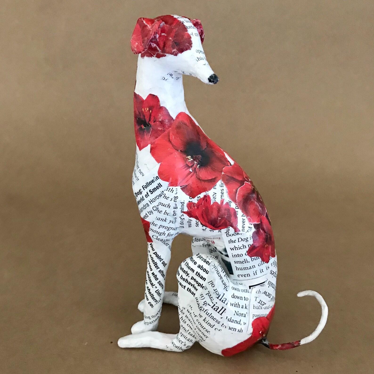 Hound, Unique Whimsical Paper Mache Dog Sculpture - Custom Pieces ...
