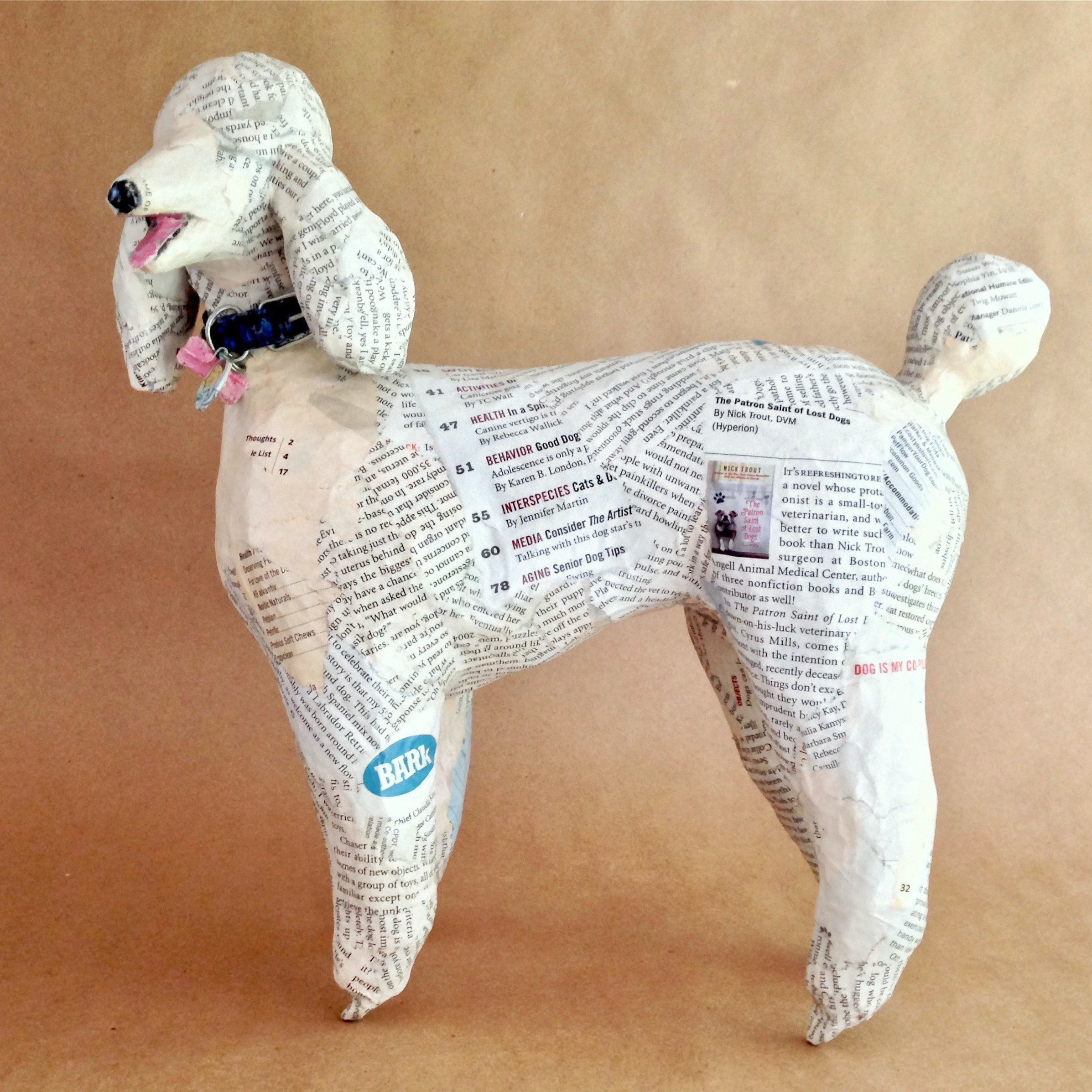French Poodle, Unique, One-of-a-kind, Whimsical Paper Mache Dog ...