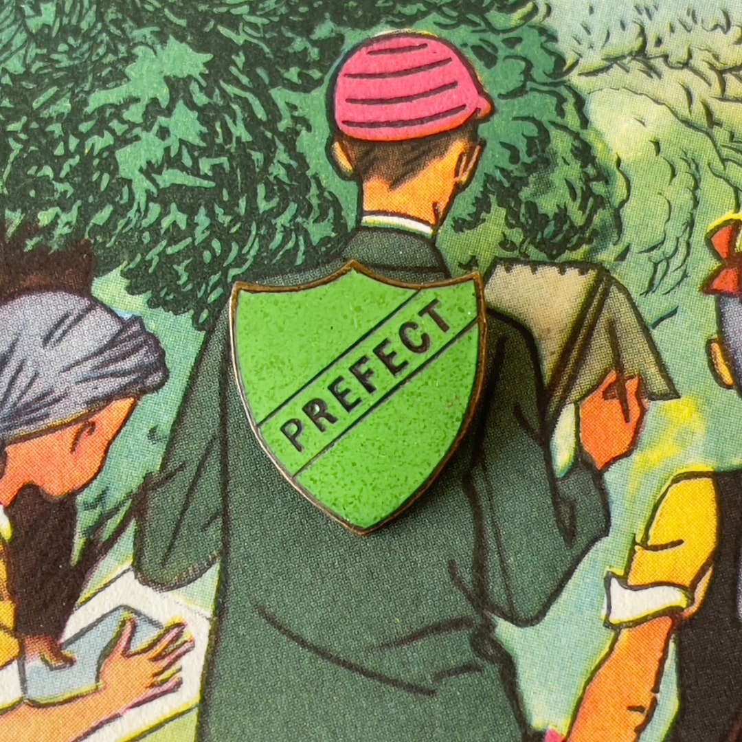 Vintage Enamel 'prefect' Badge/pinback - Green Enamel - School Badge ...